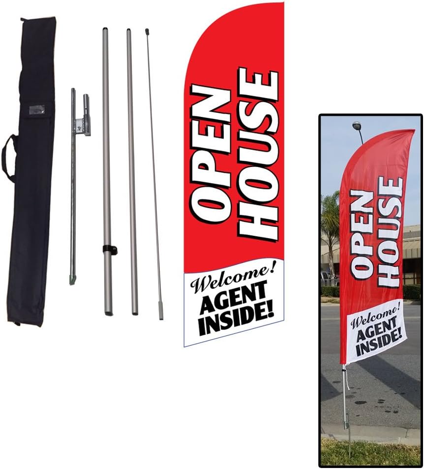 Amazon.com : 2 Pack Open House Flags Signs Banners or Real Estate Flags ...