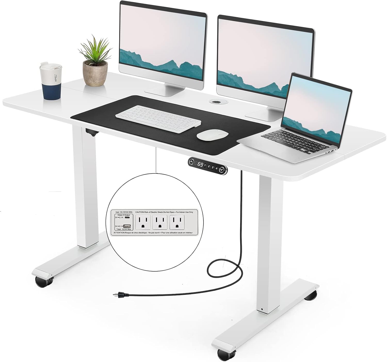Amazon.com: SIHANM Standing Desk Adjustable Height, 55in Rising Desks ...