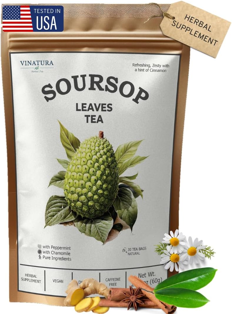 Amazon.com : Soursop Tea Leaves bags - Pure Graviola Leaf, Peppermint ...