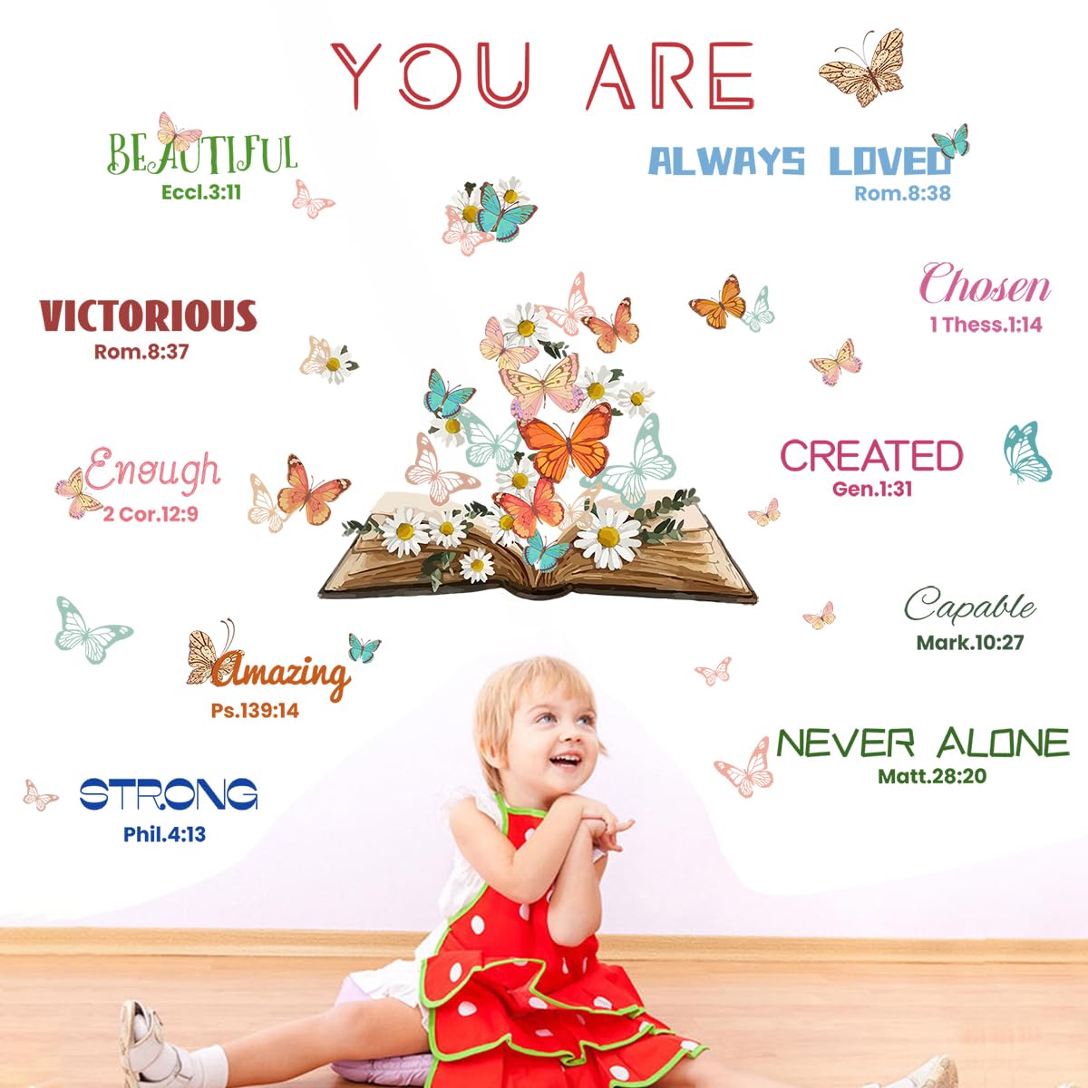 Amazon.com: DEIKOKA Creative Reading Book Wall Decal Butterflies ...