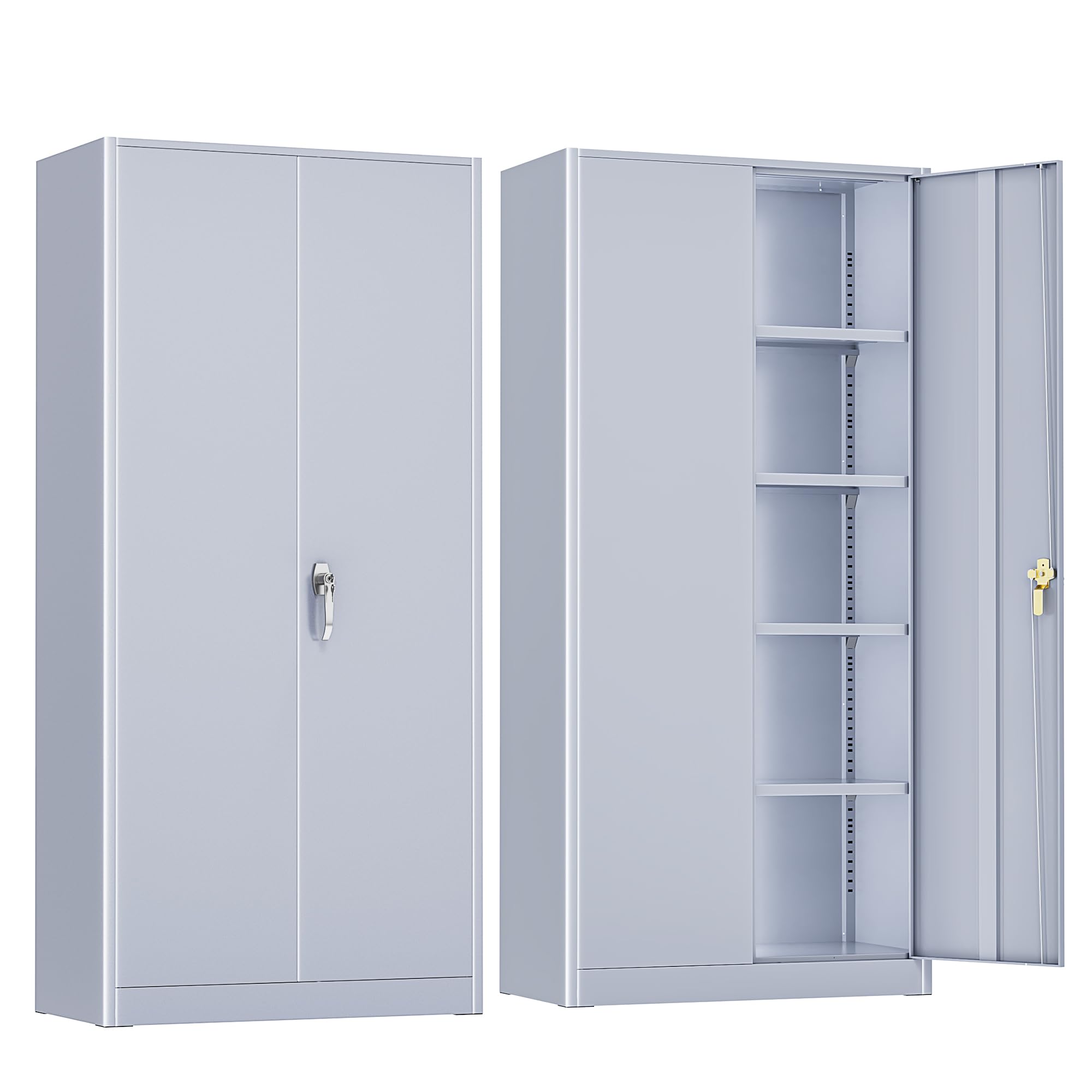 Amazon.com: Crownland 72” Metal Storage Cabinet, Lockable Garage ...