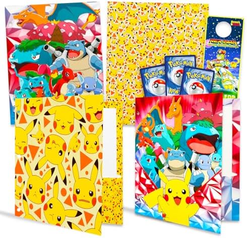 Amazon.com : Pokemon Folder Set - Bundle with 4 Heavy Duty Laminated ...
