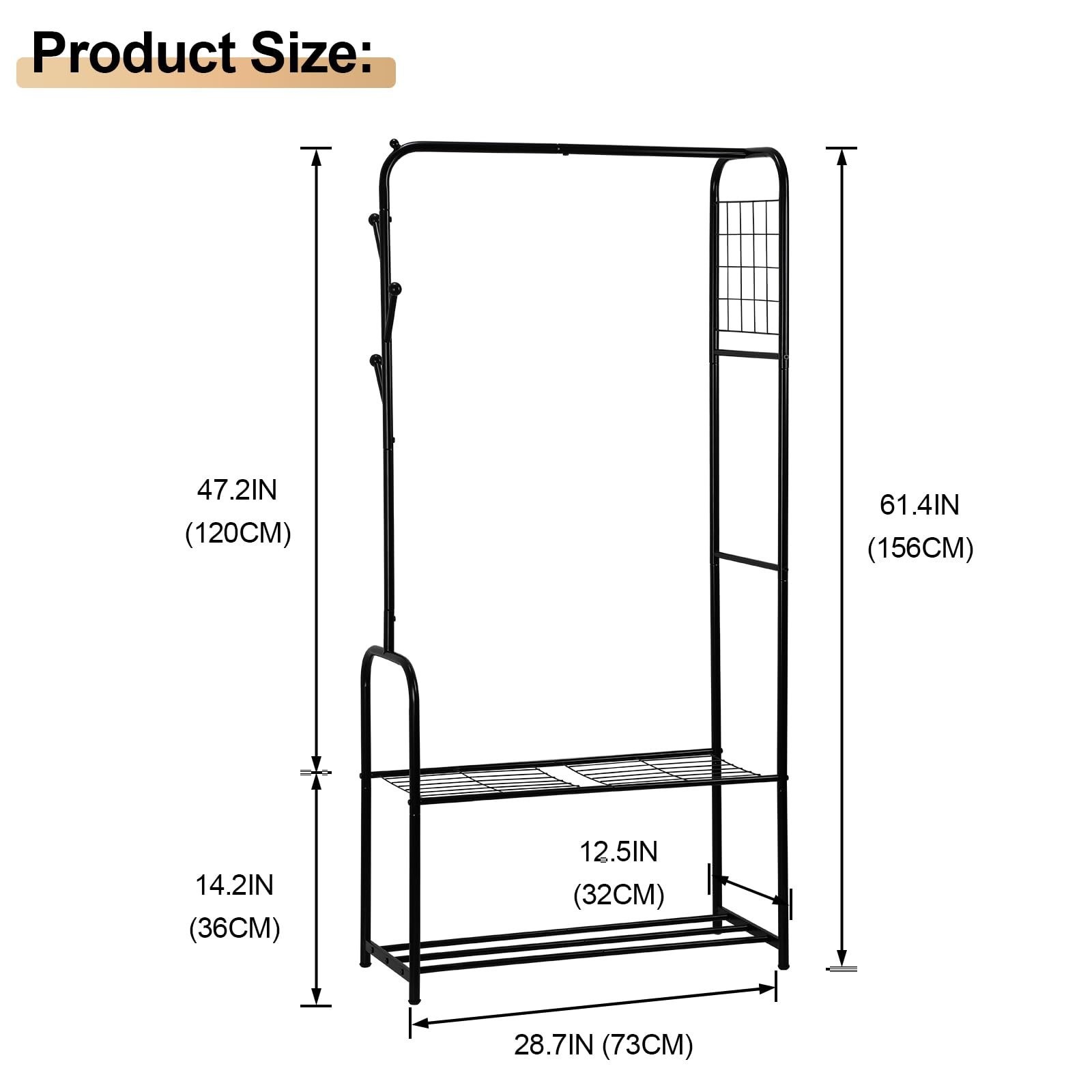Heavy Duty Clothing Racks for Hanging Clothes Rack, 4-in-1 Garment Rack ...