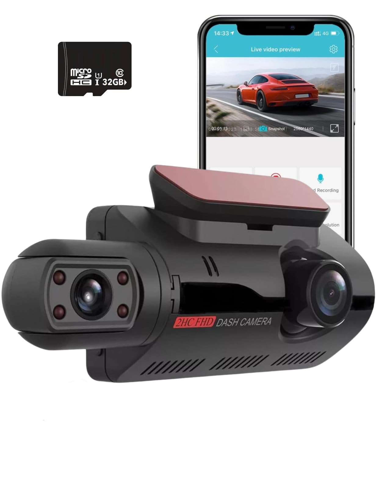 TripTracker Built in WiFi Dash Camera Dual Lens Vrsion HD Night Vision ...