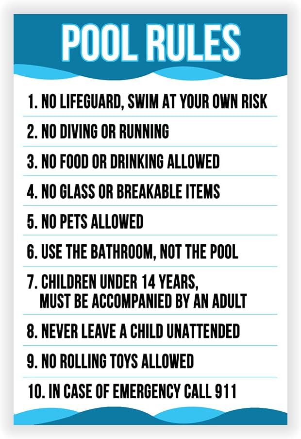 Amazon.com : Poolmaster Sign for Residential or Commercial Swimming ...