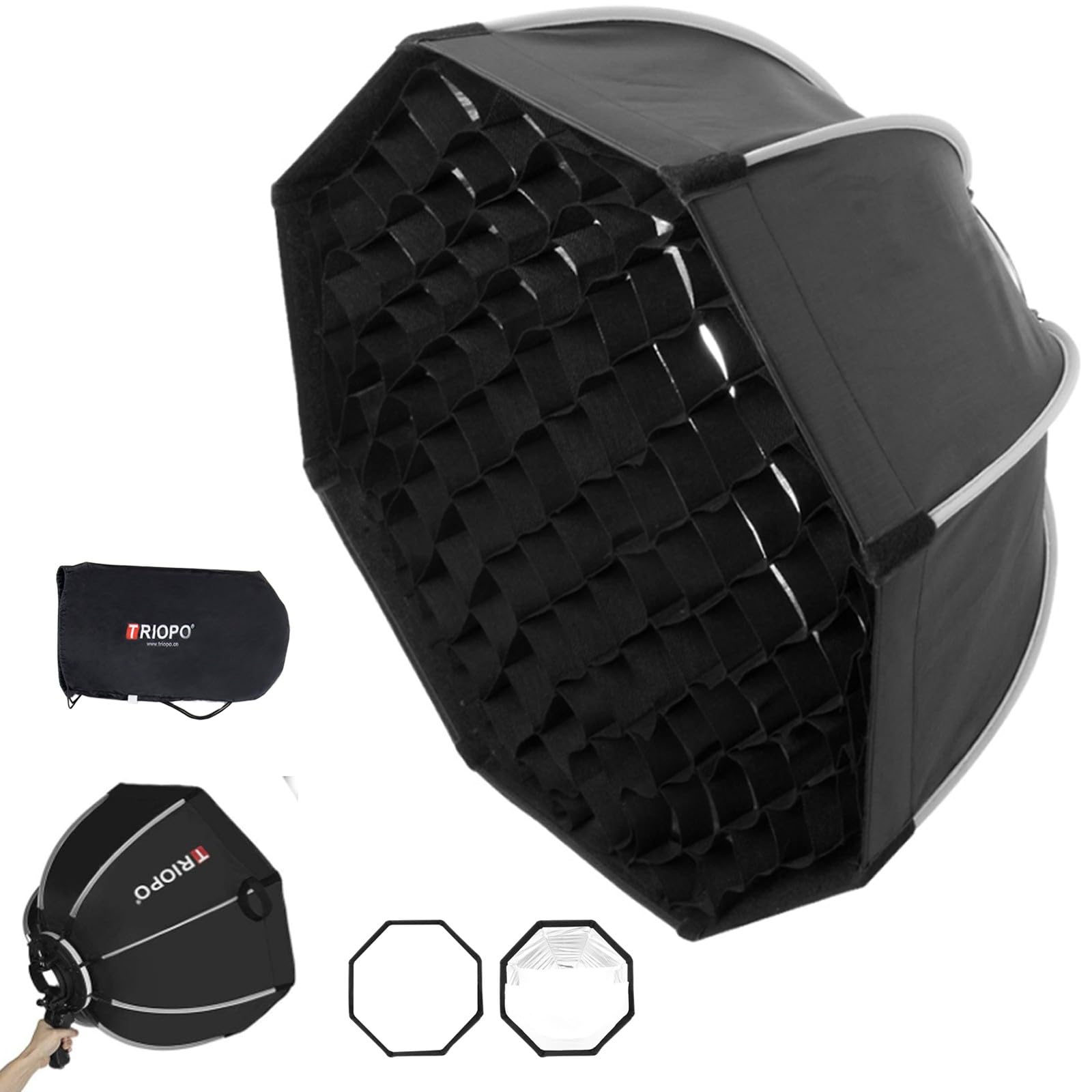 Amazon.com : Triopo Softbox 47.2in/120cm w/Honeycomb Grid, Octagon ...