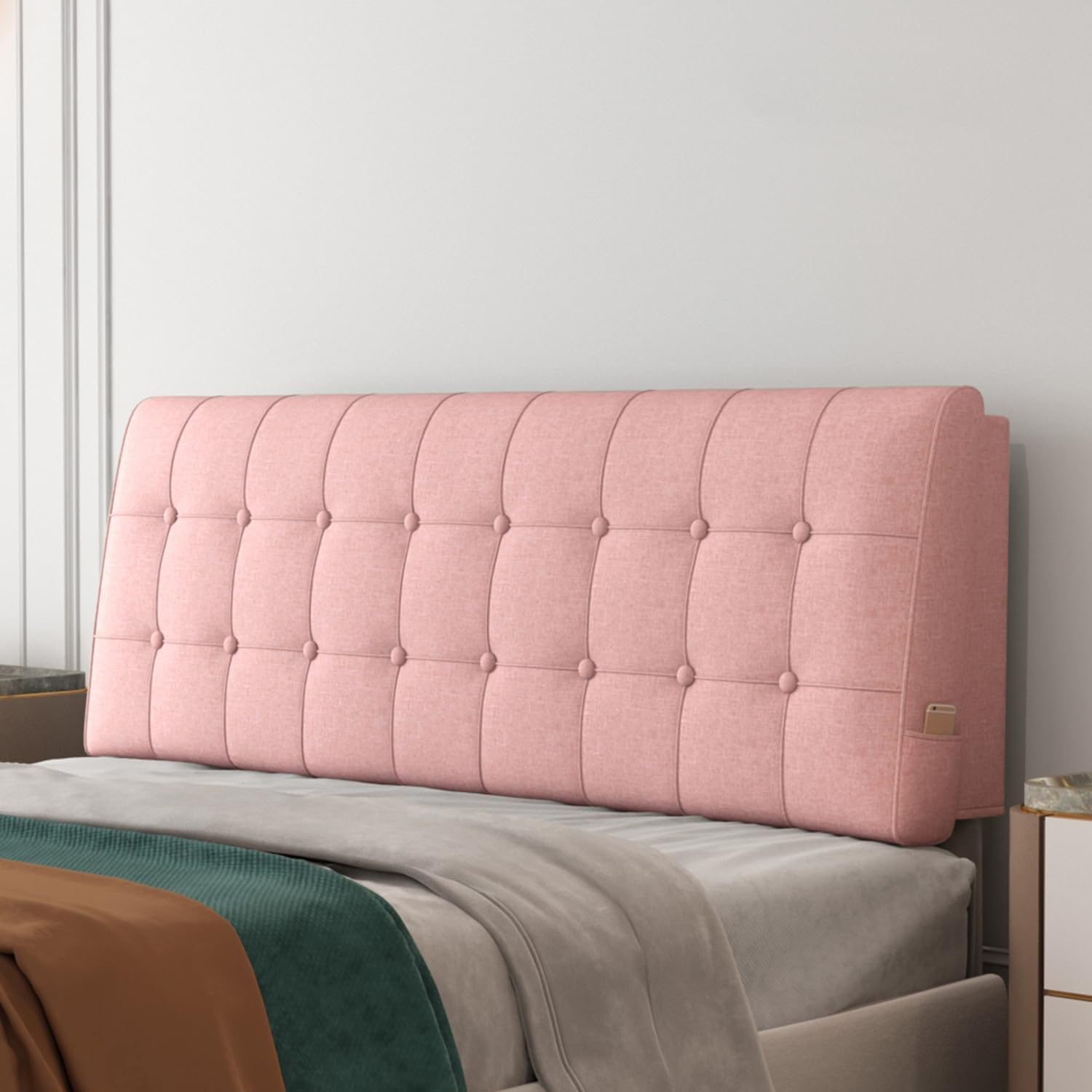 Amazon.com: ZZYK Linen Upholstered Wall Mounted Headboard Tufted Button ...