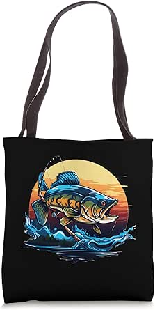 Amazon.com: Perch Fish Fishing Angler Bass Fish Predator Tote Bag ...