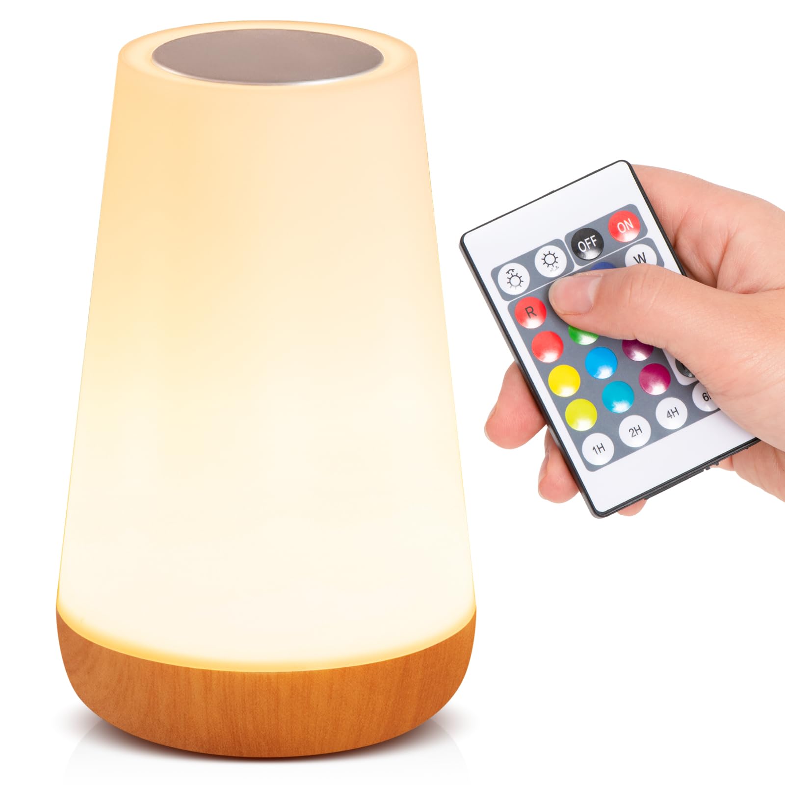 Night Light, Dimmable LED Touch Table Lamp for Bedroom, 13 RGB Colors ...
