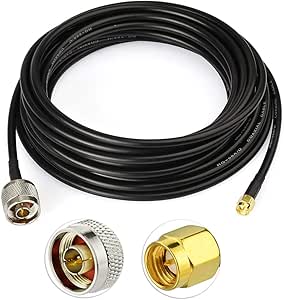 Superbat Wlaniot Low Loss N Male to SMA Male with Weatherproof Connectors RG58 Cable（25feet,7.5M ...