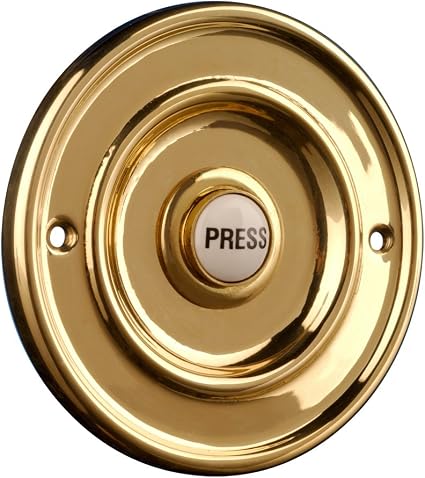 Polished Brass 76mm Dia Bell Push with China Press : Amazon.co.uk: DIY ...