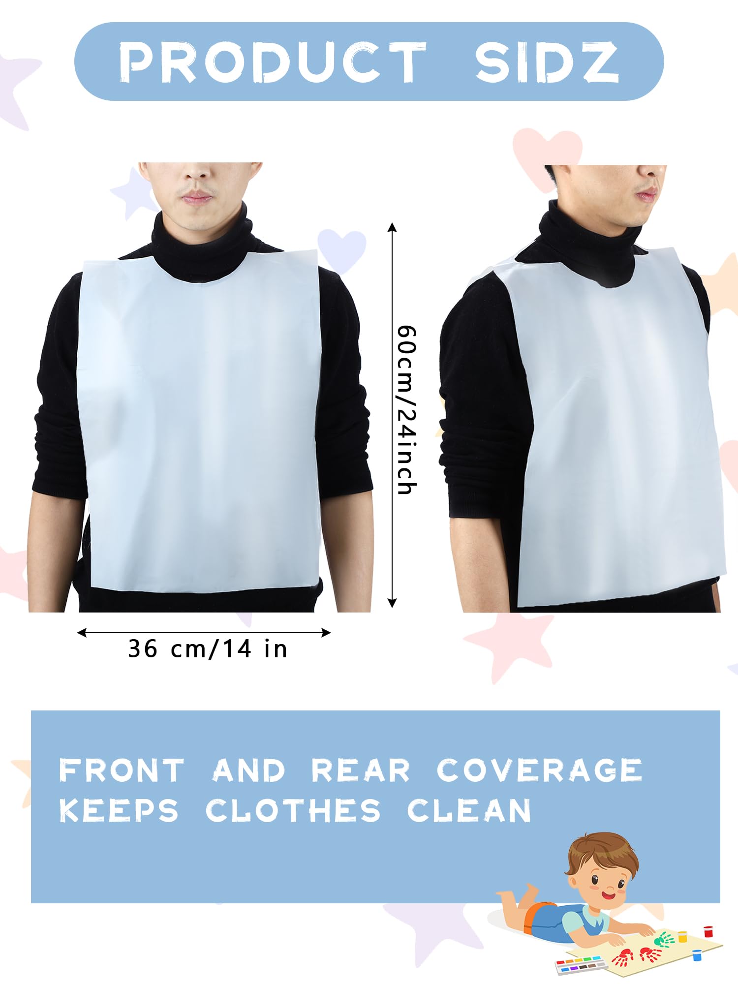 Snapklik.com : Retisee 200 Packs Plastic Disposable Bibs For Adults 14 ...