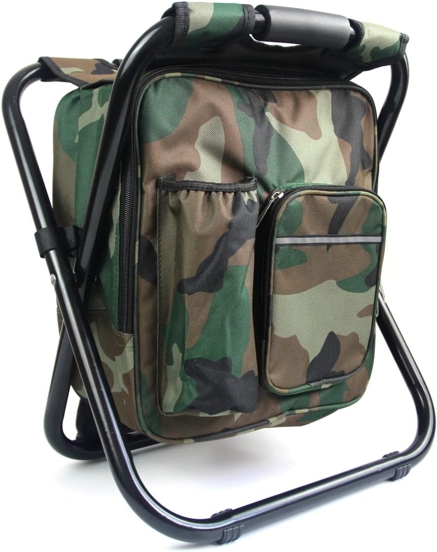 ABODE Camping Hiking Travel Rucksack Folding Festival Stool Seat Back ...