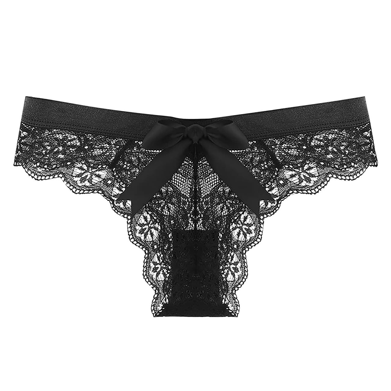 Amazon.com: KUAOPATA Women's Lace Bow Thongs T Back Low Waist ...