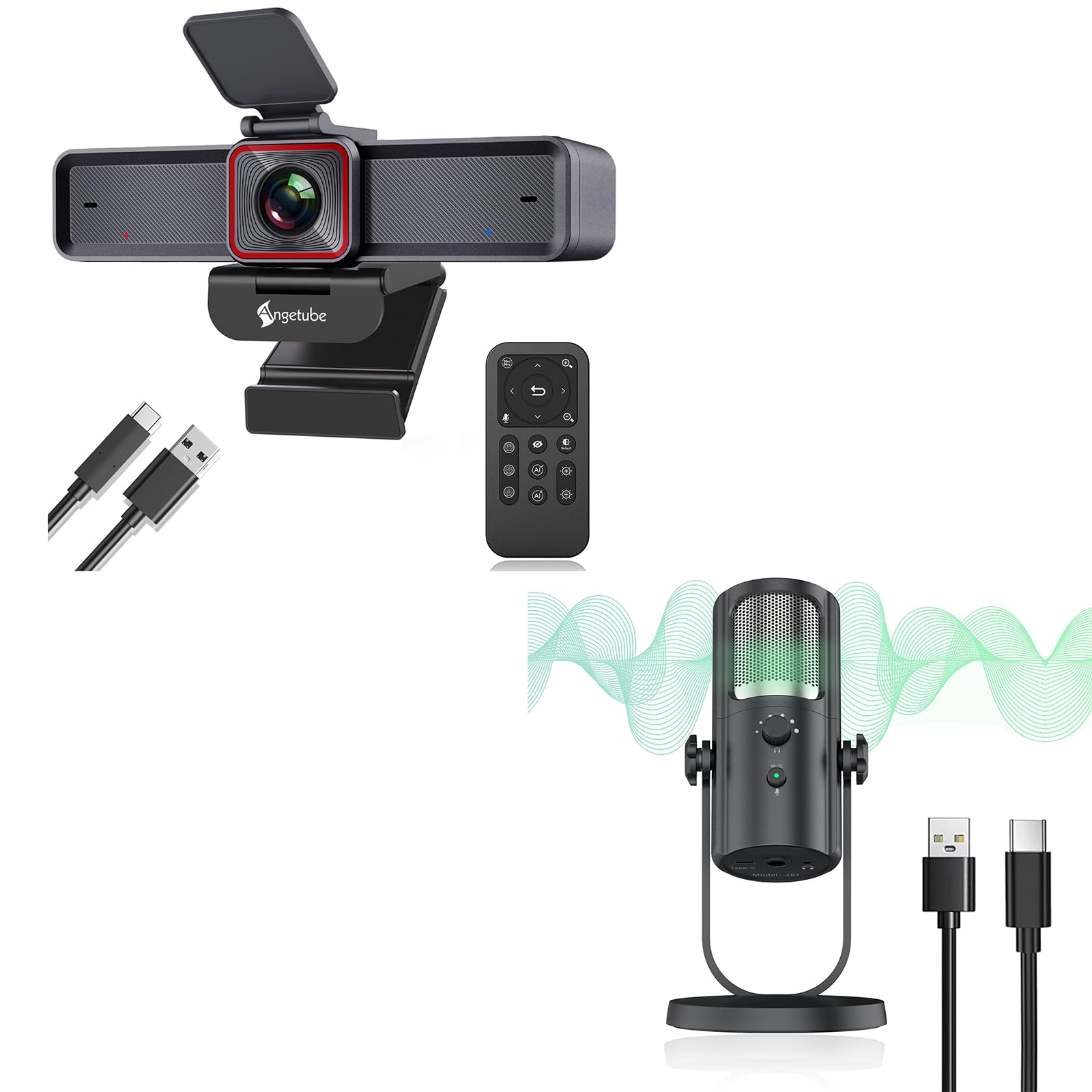 Amazon.com: Angetube 4K Webcam with AI Tracking, 4K Web Camera/10X ...