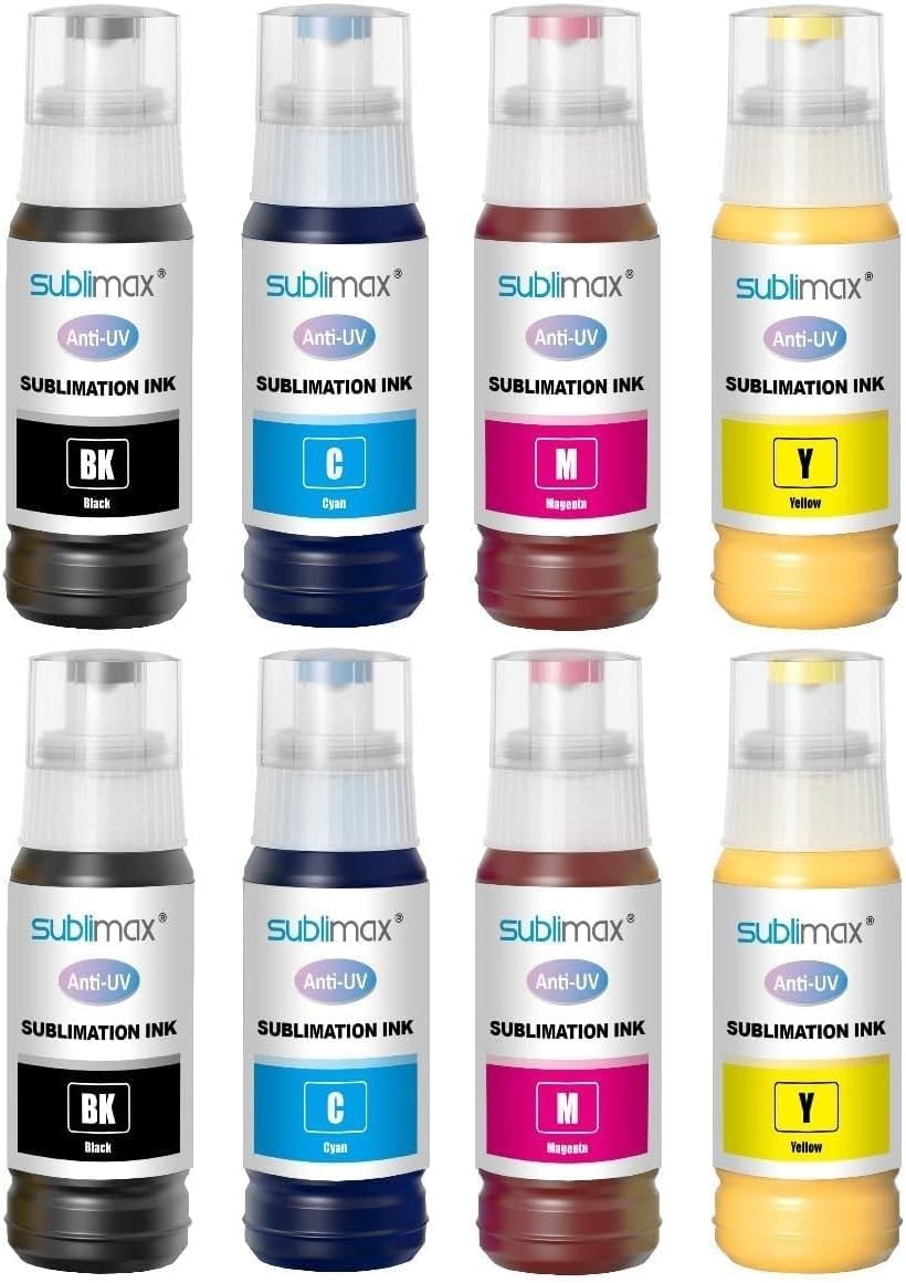 Amazon.com: Sublimax Compatible Sublimation Ink for Epson Ecotank Printer Autofill 8x100ml ...
