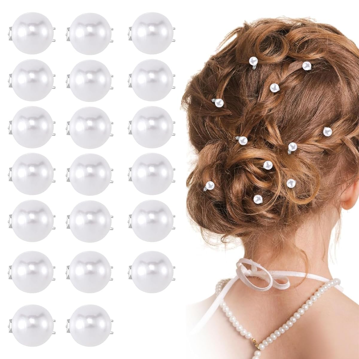 PALAY® 20Pcs Small Pearl Hair Clips for Women Girls White Elegant Mini ...