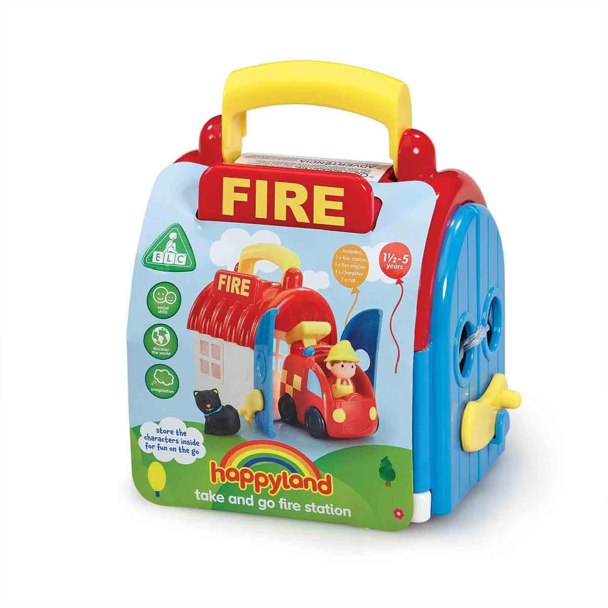 HappyLand Take And Go Fire Station For Children From 18 Months To 5 ...