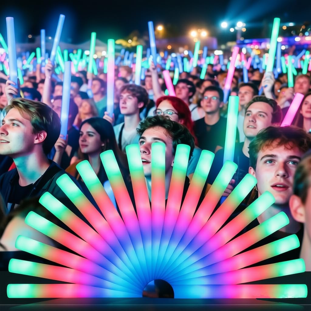 Amazon.com: Glow Fever 24-Pack LED Foam Glow Sticks, 16" Colorful ...
