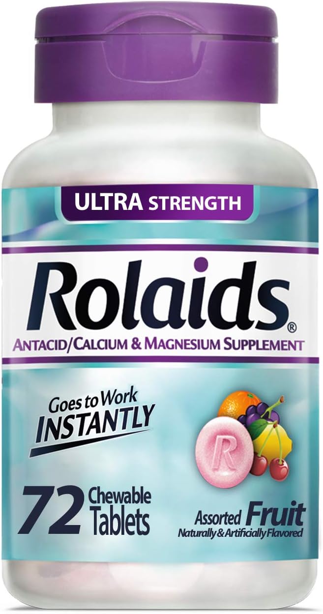 Amazon.com: Chattem Inc. Rolaids Ultra Strength Antacid, 72 Chewable ...