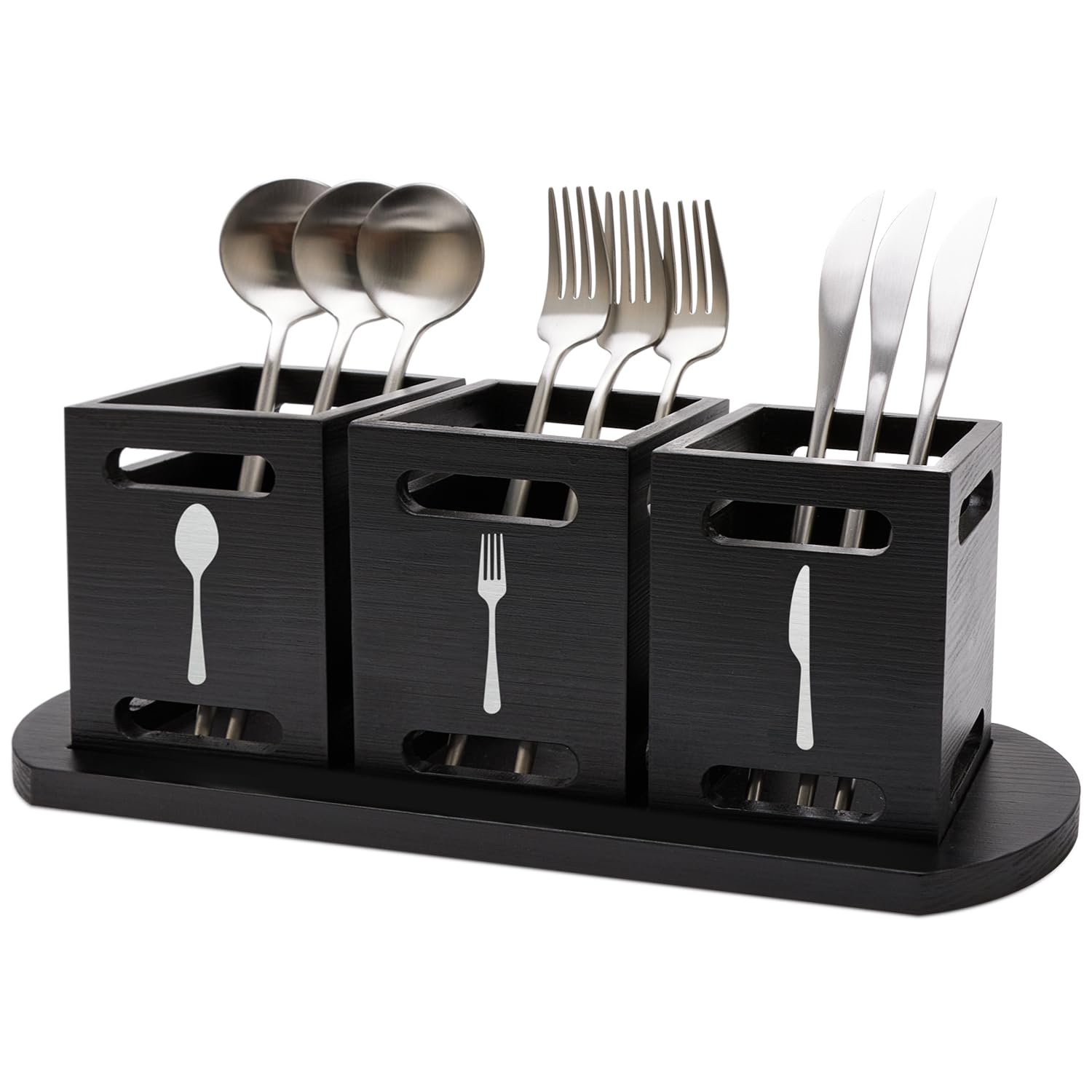 Amazon.com - Ayiaren Wooden Cutlery Silverware Holder Flatware Utensil ...