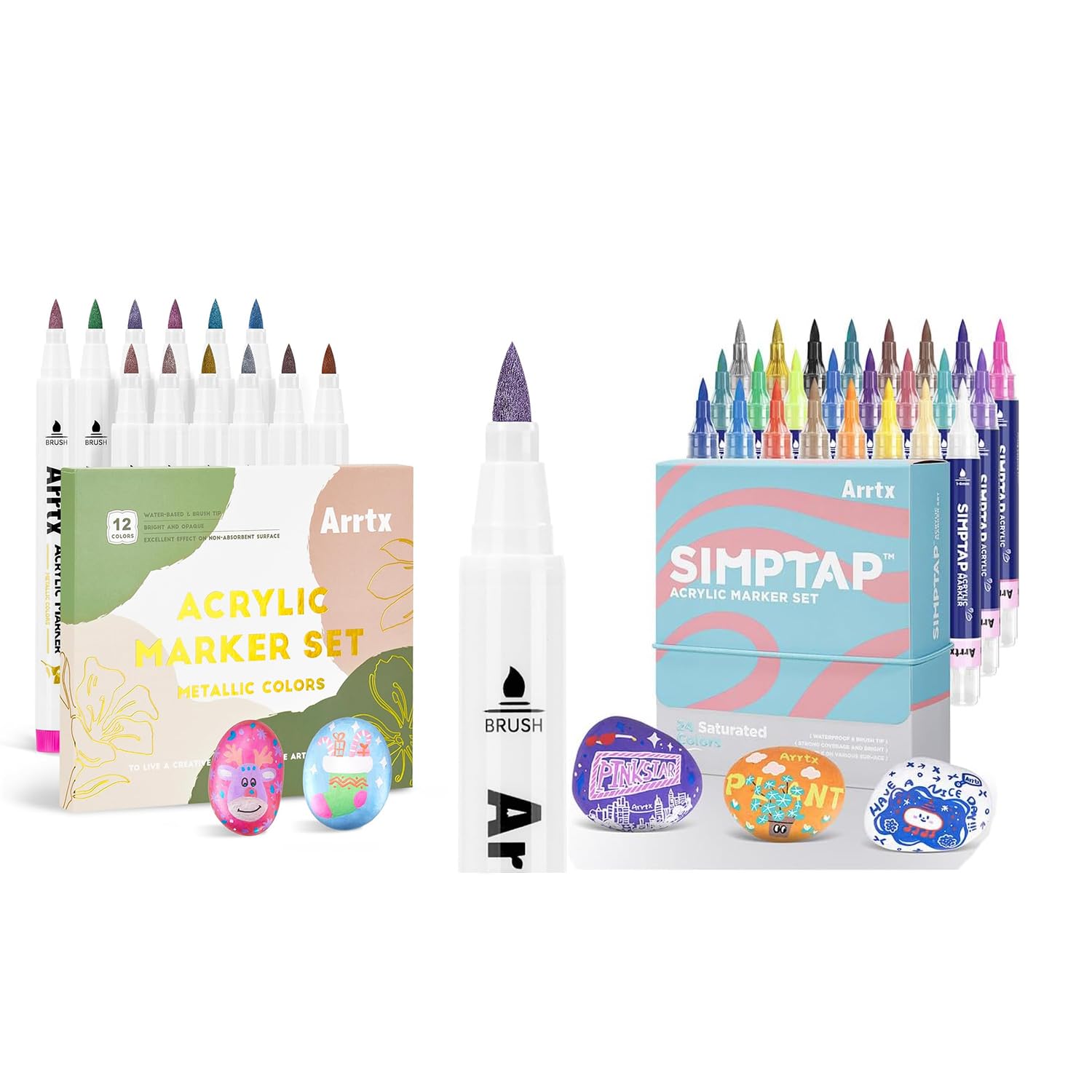 Amazon.com: Arrtx Top Valve Action Marker Pen, Set of 24 Colors Simptap ...