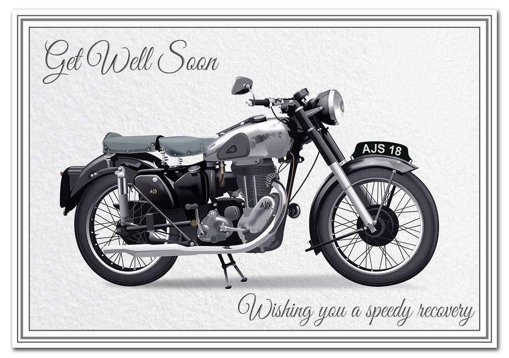 Get Well Soon Motorcycle Card - Illness Sick Motorbike Lovers Bikers ...