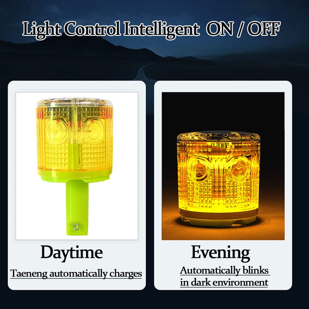 Beacon Light Solar Strobe Warning Red Light For Night Road Construction ...