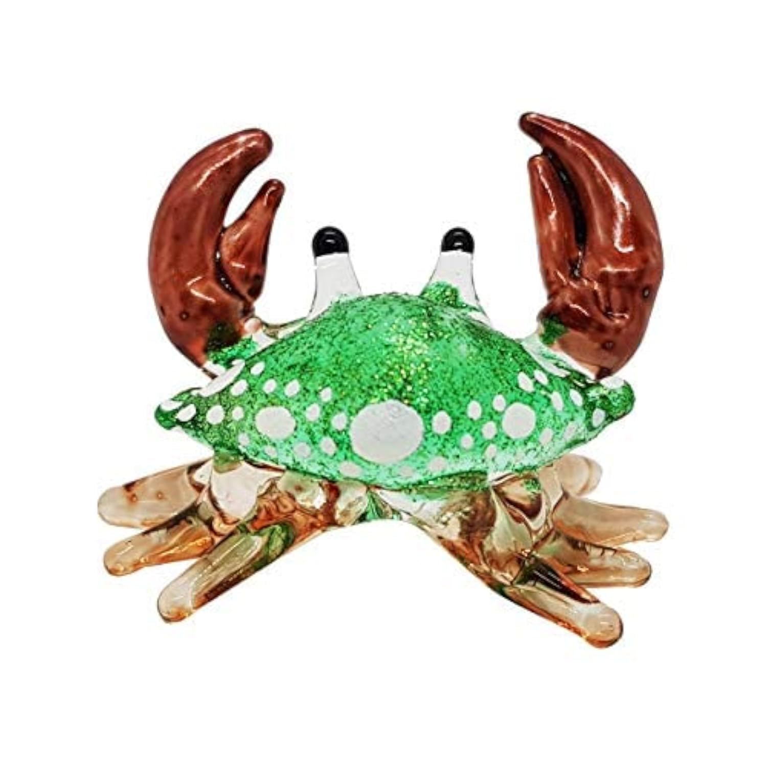 Amazon.com: WitnyStore Tiny 1⅜" Sparkling Green Brown Crab Figurine ...