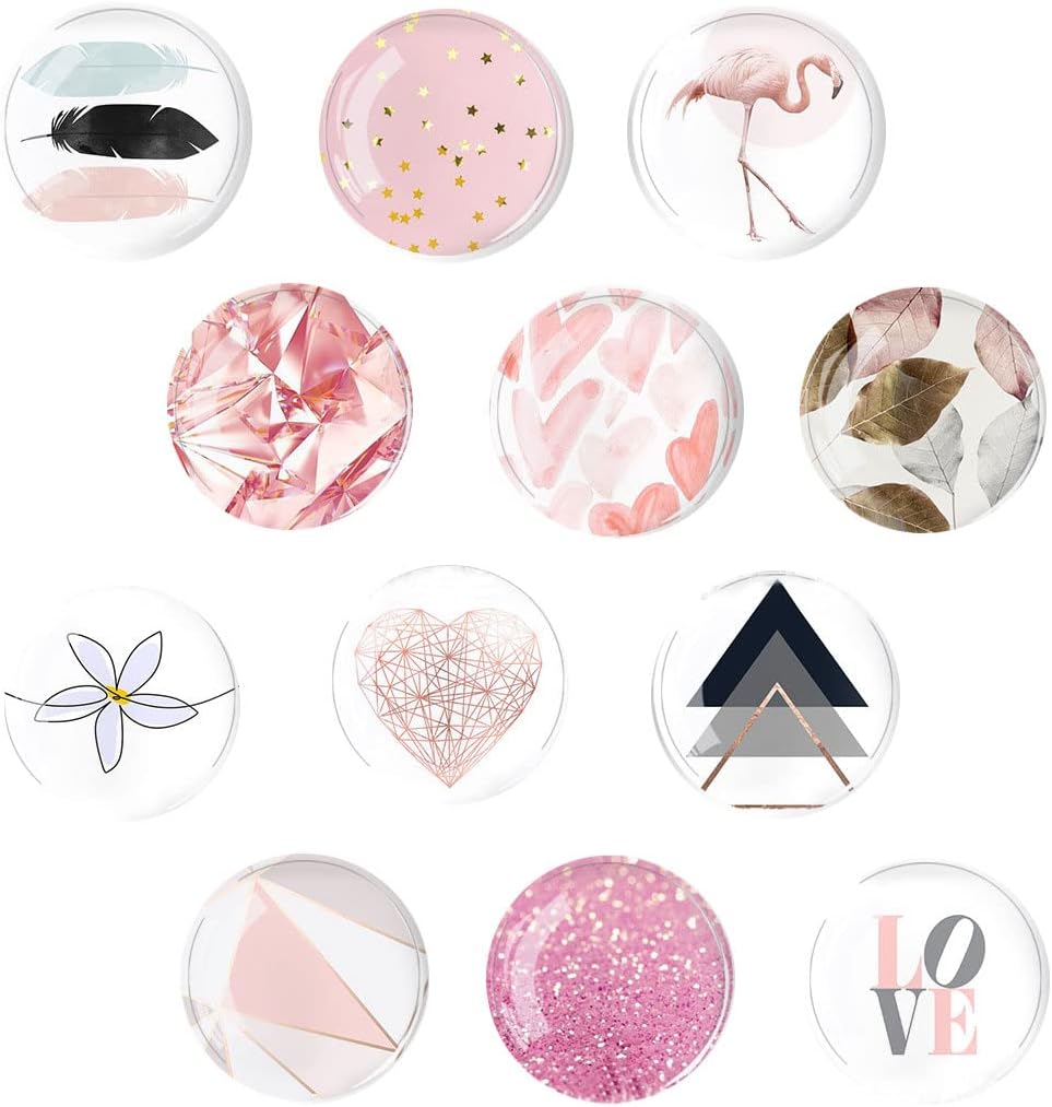 Amazon.com: 12Pcs Glass Strong Magnetic Refrigerator Magnet Fridge ...