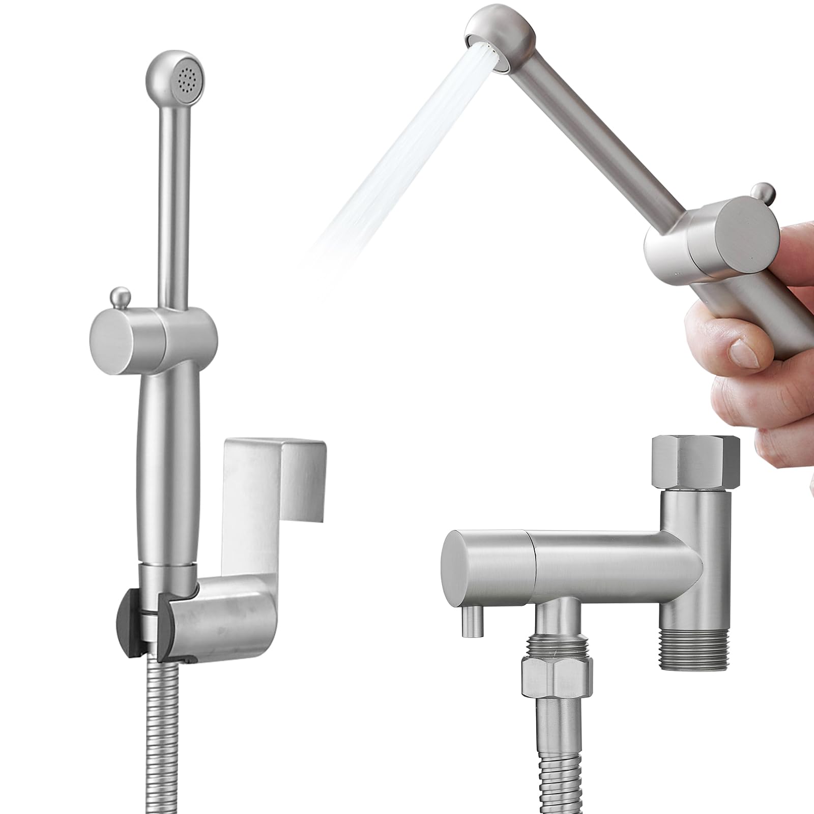BATHLAVISH All Brass Bidet Sprayer Set for Toilets, Wall or Toilet ...