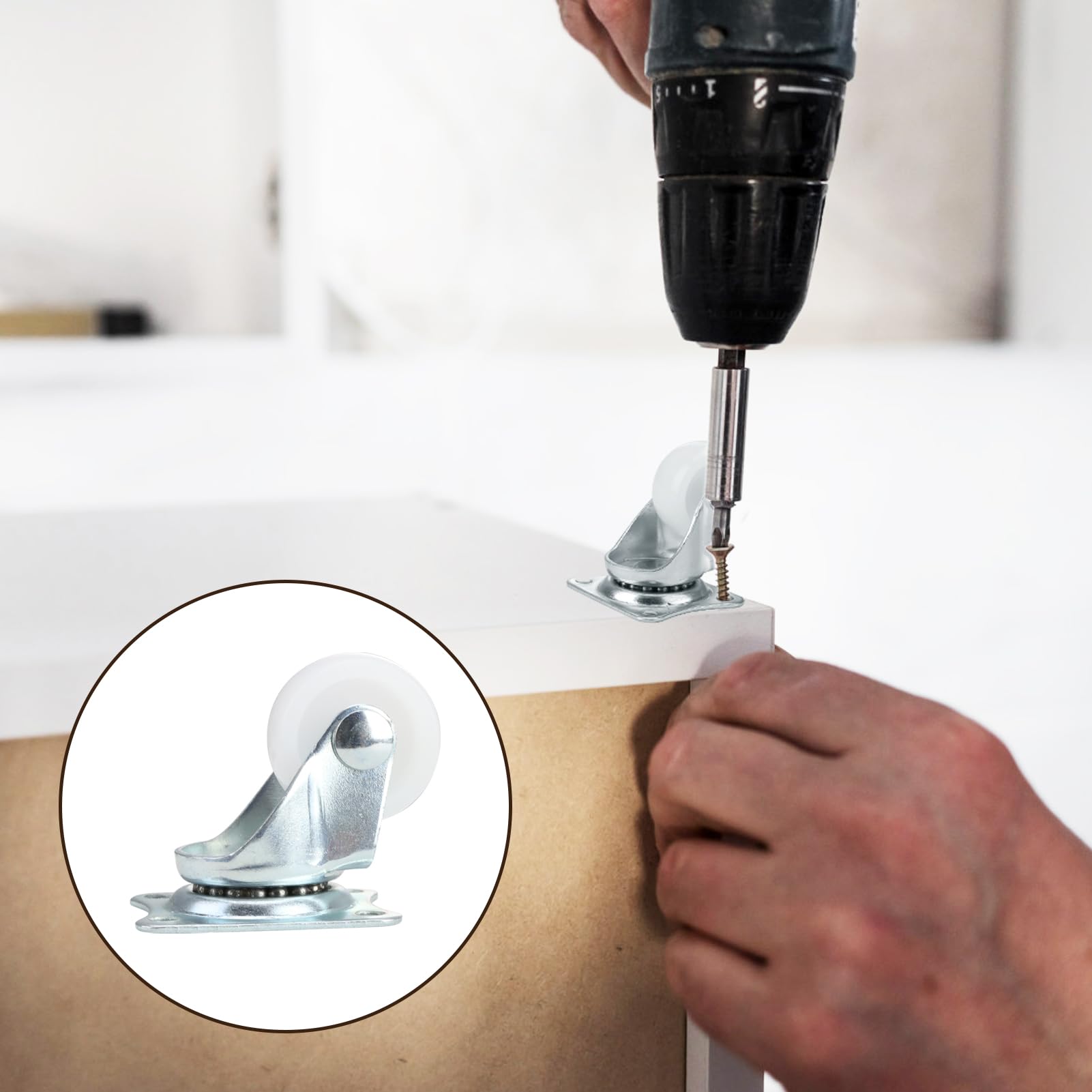 4PCS Small Swive Castor Wheels, 25mm Heavy Duty Caster Wheels Set of 4 ...