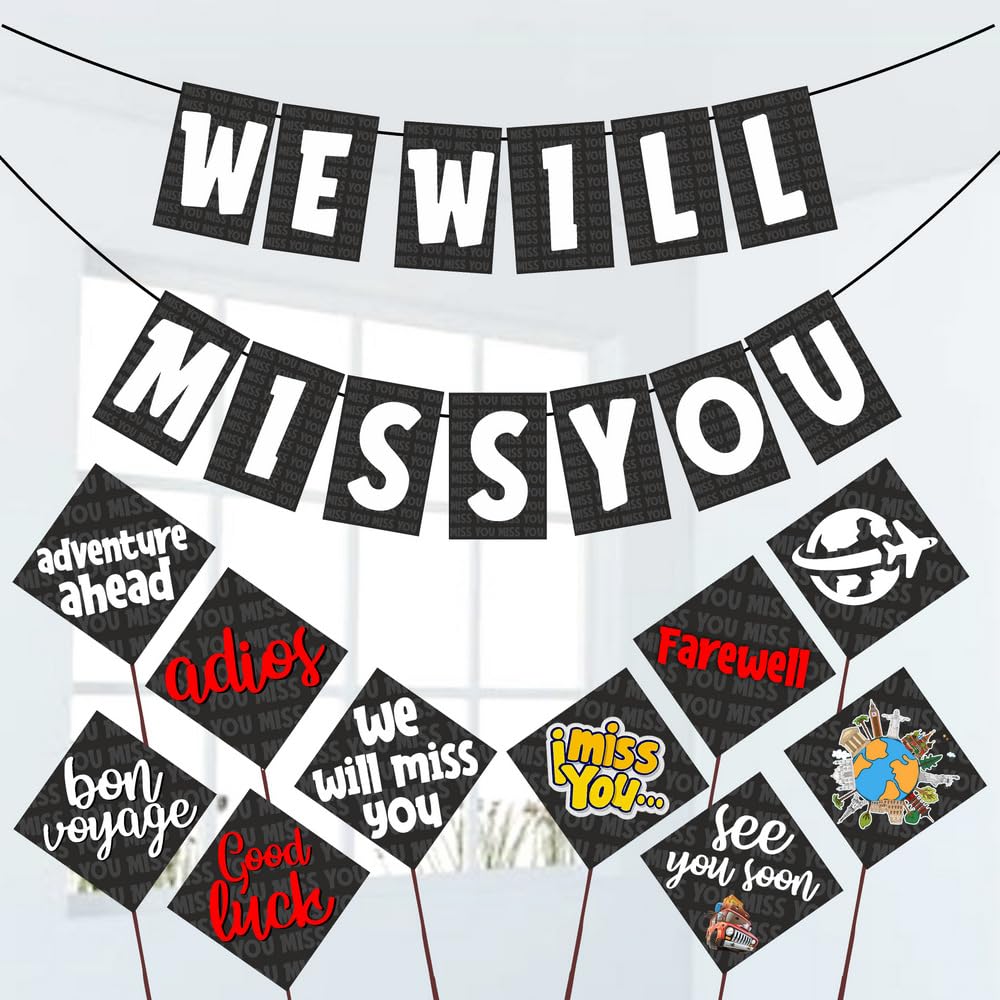 Buy Partyzon Miss You Banner and 10 Nos Props Combo for Send Off ...