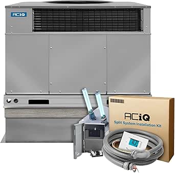 Amazon.com: ACiQ 13.4 SEER2 3 Ton 90,000 BTU Natural Gas Packaged Unit System w/Installation Kit ...