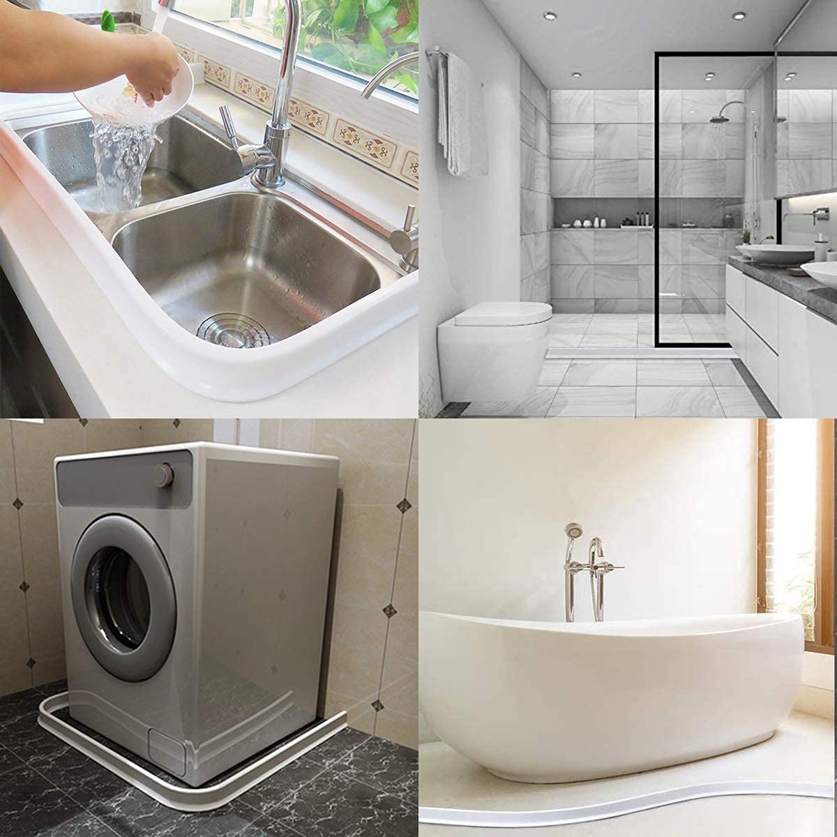Snapklik.com : 78Inch Collapsible Shower Threshold Water Dam 2" High ...