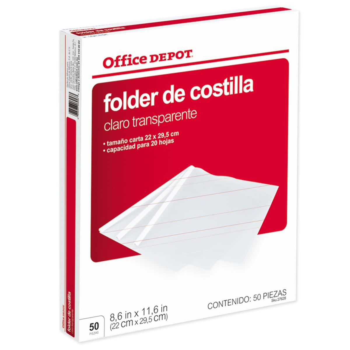 Office Depot | Folder tamaño carta con costilla | 50 folders plastico ...