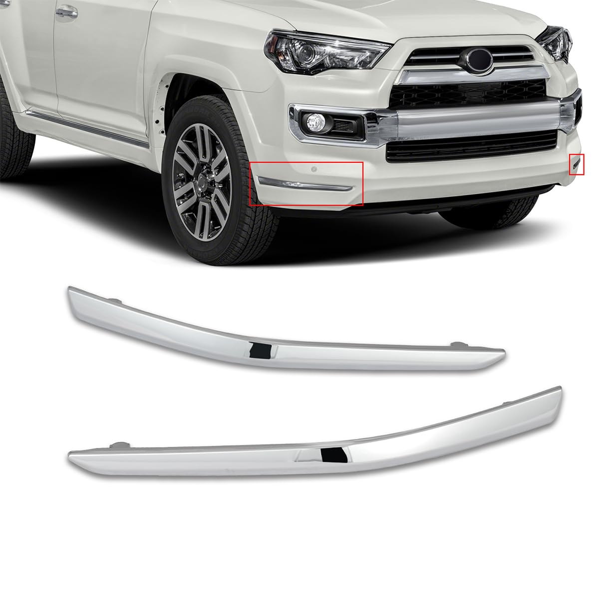 Amazon.com: KARPAL Pair Front Bumper Chrome Trim Molding Left & Right ...