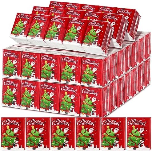 Amazon.com: Cholemy 100 Pack 1000 sheets Christmas Pocket Facial ...