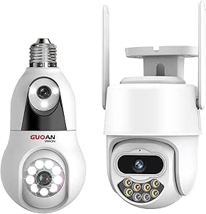 Amazon.com : Dual Lens Light Bulb Security Camera, 4MP Light Socket ...