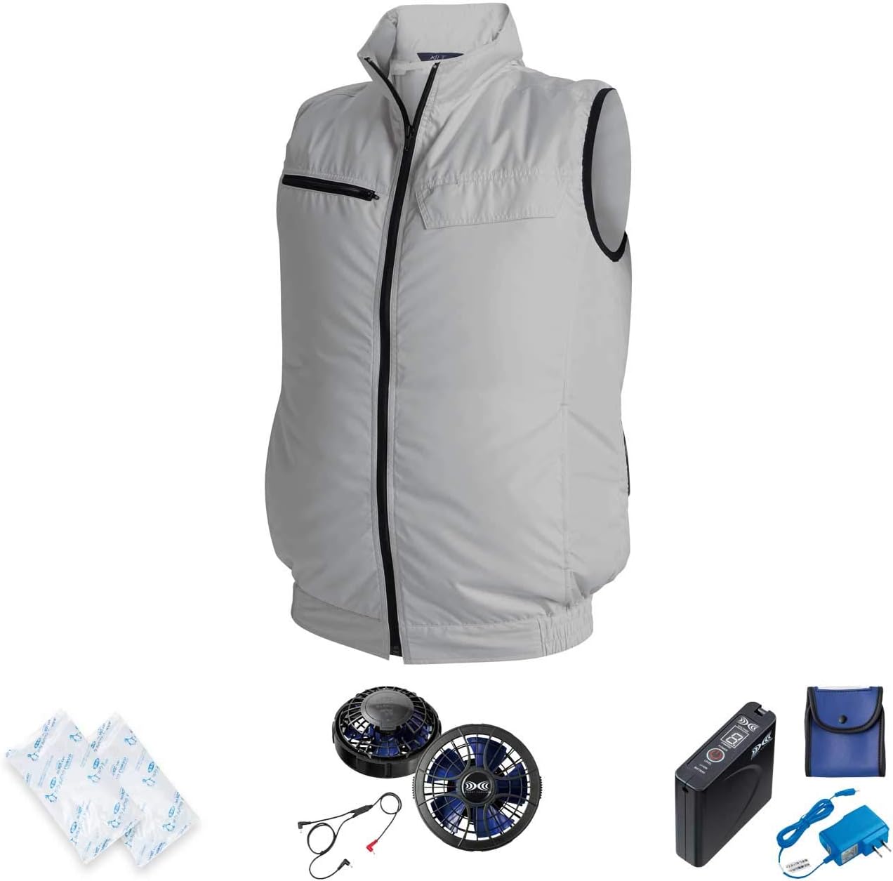 Amazon.co.jp: 【アルトコーポレーション】 空調ウェア【空調ウェアBF984 +ワンタッチパワーファン（ブラック×ブルー）+パワー ...