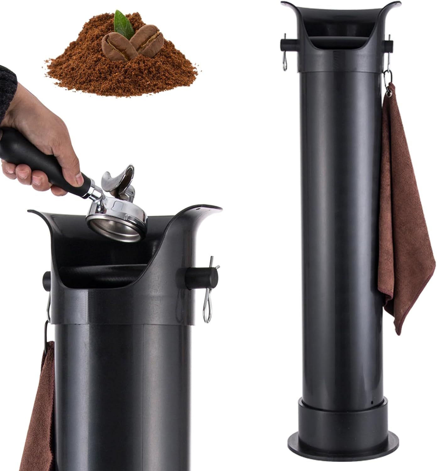 Amazon.com: Knock Box for Espresso Coffee Grounds, Black Coffee Knock ...