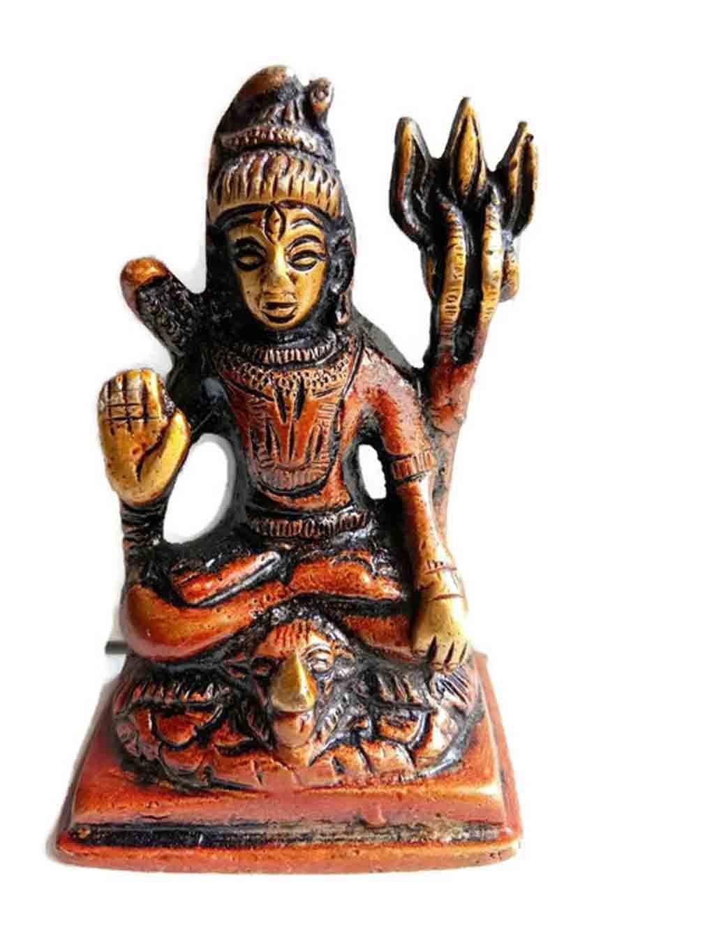 Buy KVR Brass Hindu Indian God Idol Lord Shiva Shankar Bum Bum Bhole ...