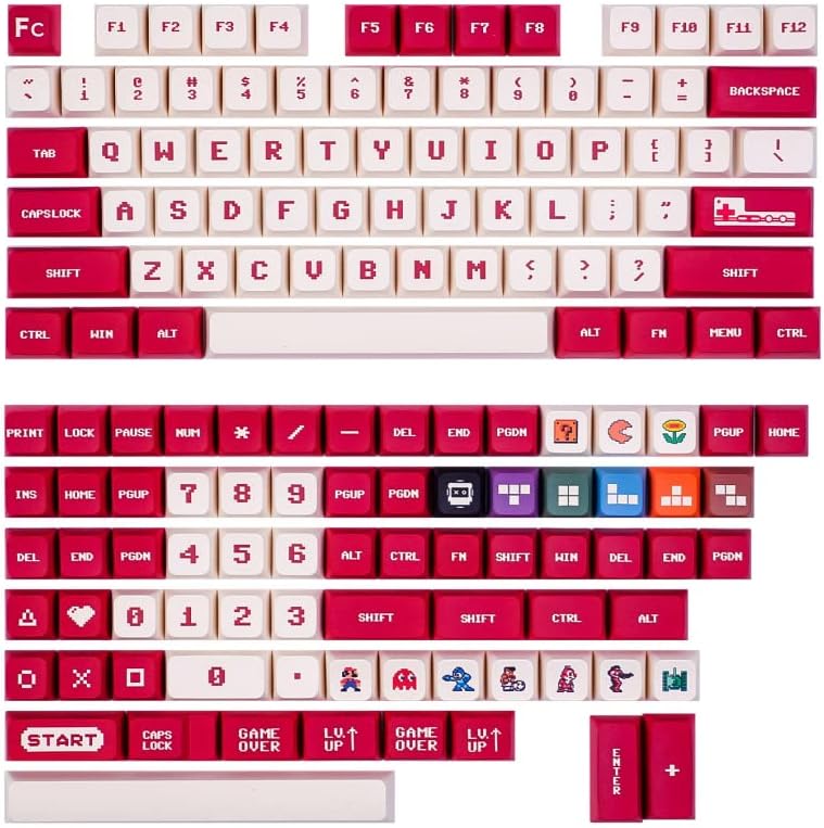 Amazon.com: IDOBAO FC Gaming Keycaps MDA Profile PBT Keycaps with 142 ...