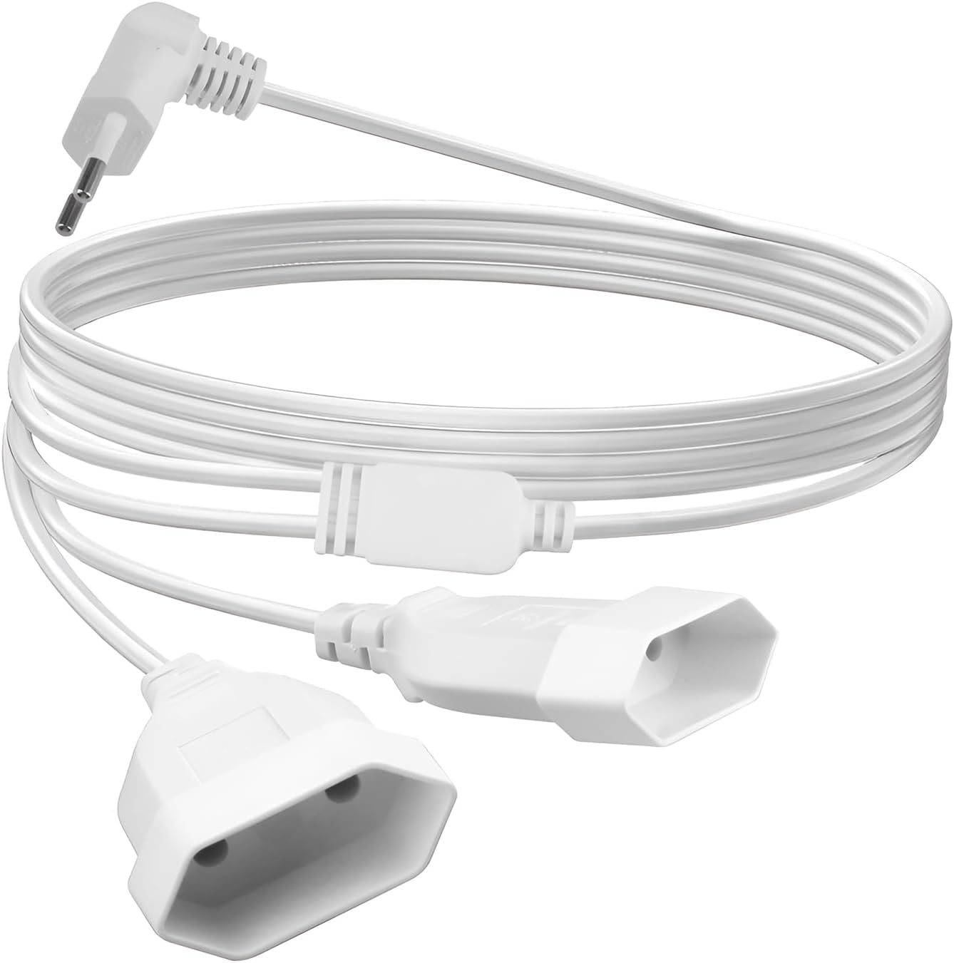 Extension Cable 3 m Angled Euro Plug 90° Flat Connector Extension 2 in ...