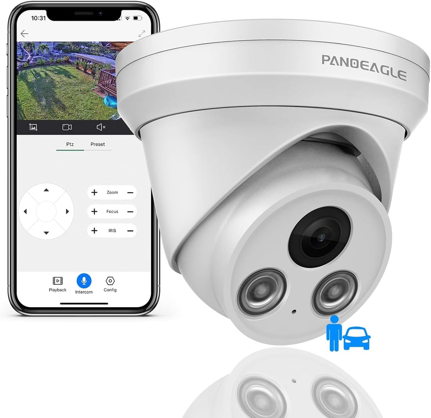 Amazon.com : Marquis 4MP PoE IP Turret Dome Camera with Audio, IP ...