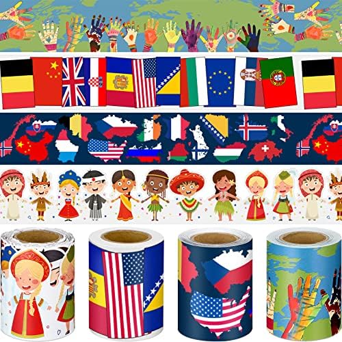 Amazon.com: Yexiya 4 Rolls 131 ft Diversity Bulletin Board Borders All ...