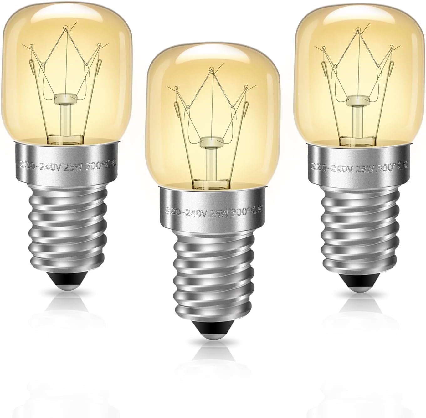 3 Pack E14 Oven Bulb, Dimmable, 300°C Heat Resistant, 2700K Warm White ...