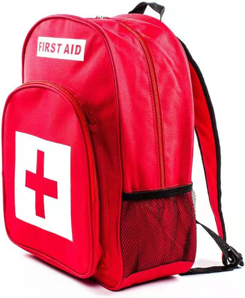 First Aid Bag Empty Red Emergency Medical Backpack First Responder ...