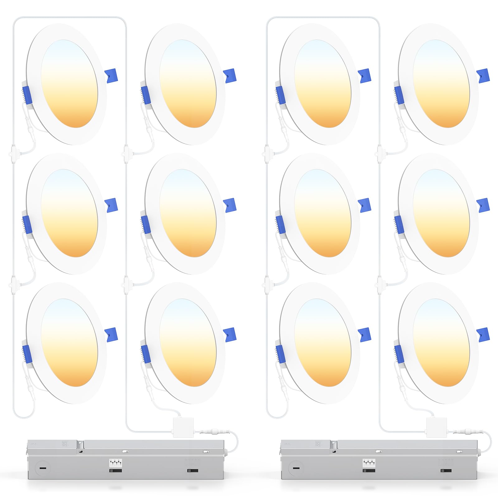 Snapklik.com : Ensenior 12 Pack 4 Inch LED Recessed Ceiling Light