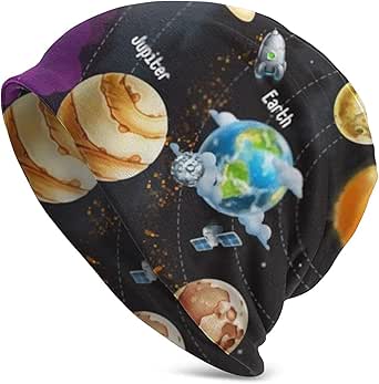 Planets of The Solar System Knit Beanie Winter Hat Warm, Stretchy Soft ...